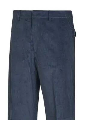 Etro Blue Stretch Cotton Corduroy Trousers