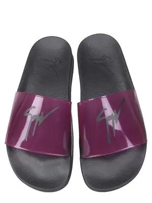 GIUSEPPE ZANOTTI Slide Sandals With Logo - Pink