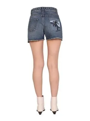 Palm Angels Denim Shorts - Blue