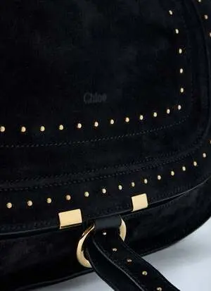 Chloé Marcie Medium Studded Suede Shoulder Bag