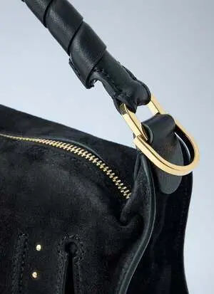 Chloé Marcie Medium Studded Suede Shoulder Bag