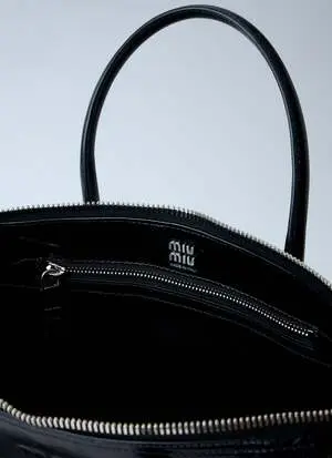 Miu Miu Leather Top Handle Bag - Black