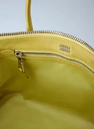 Miu Miu Leather Top Handle Bag - Yellow
