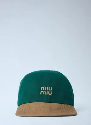 Miu Miu Logo Motif Baseball Cap - Green