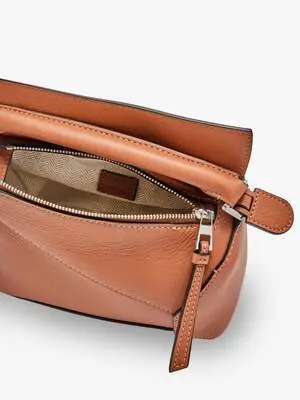 Loewe Puzzle Edge Leather Crossbody Bag - Tan