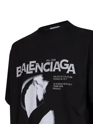 Balenciaga Black Lady In Shades Oversize T-shirt - Multicolor