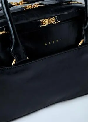 Marni Small Leather Bauletto Handbag - Black