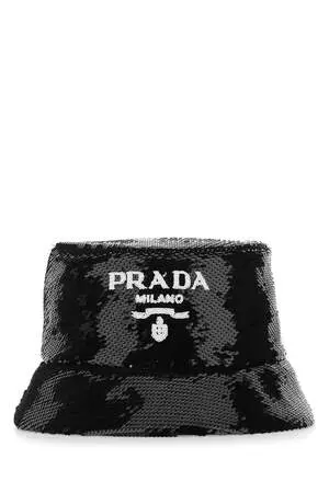 Prada Sequins Bucket Hat - Black