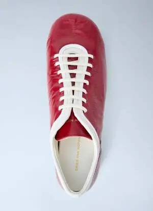 Dries Van Noten Leather Lace-up Sneakers - Red