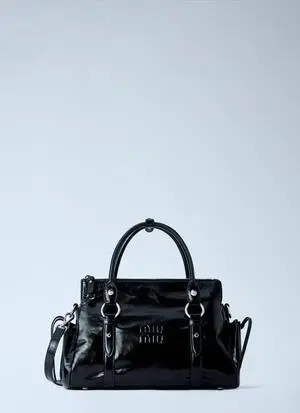 Miu Miu Patent Leather Handbag - Black