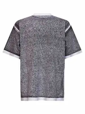 Balenciaga Black Heathered-effect Jersey Regular Fit T-shirt - Multicolor