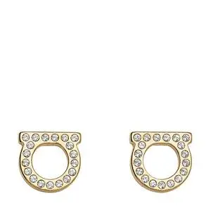 FERRAGAMO Gancini Crystals Earrings - Gold