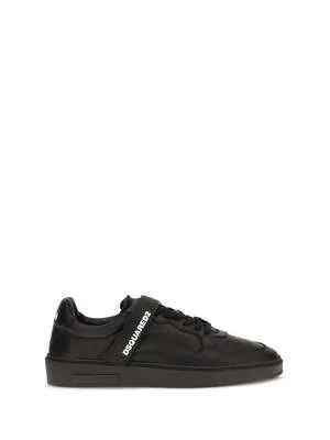 Dsquared2 Leather Strap Sneakers - Black