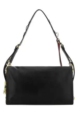 Prada Leather Large Soft Sound Shoulder Bag - Black