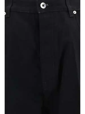 Rick Owens Frayed Hem Cotton Jeans