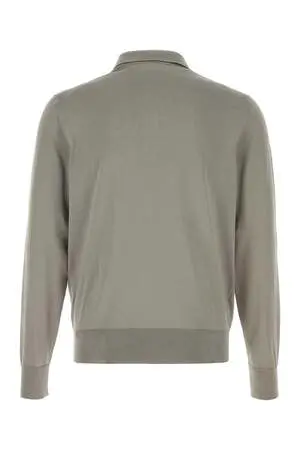 Dolce & Gabbana Grey Silk Polo Shirt