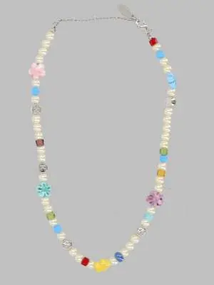 Off-White Collana Con Perline - Silver