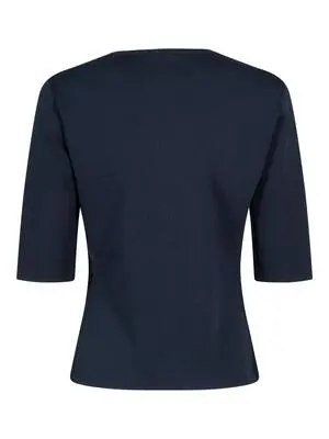 Max Mara Knitted Jersey Short-sleeved Top - Blue