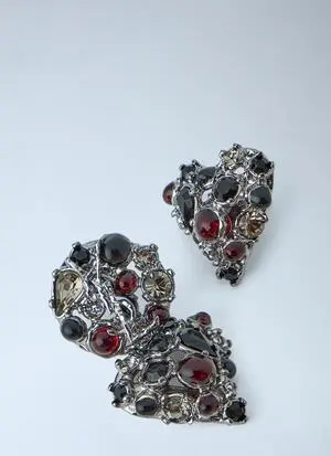 Saint Laurent Mini Favorite Heart Earrings