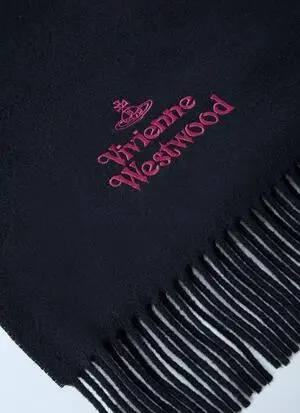 VIVIENNE WESTWOOD Embroidered Fringe Scarf