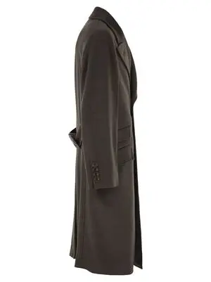 Brunello Cucinelli Double-breasted Pure Wool Tailored Coat
