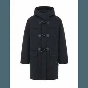 GANNI Wool Blend Peacoat - Gray