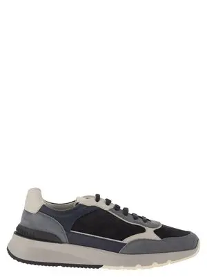 Brunello Cucinelli Multicolour Leather And Suede Runner Sneakers - Blue