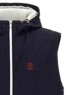 Brunello Cucinelli Hooded Vest - Blue