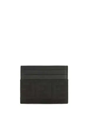 Fendi Ff Jacquard And Leather Card Holder