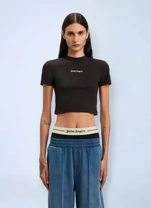 Palm Angels Logo Motif T-shirt - Black
