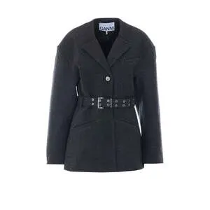 GANNI Wool Peacoat - Gray