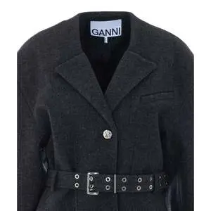 GANNI Wool Peacoat