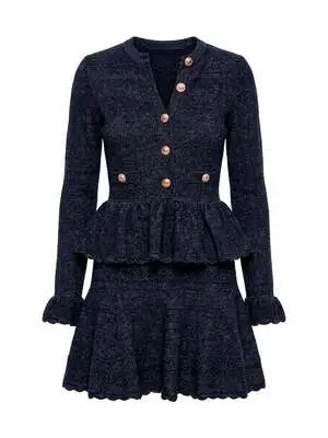 SELF-PORTRAIT Textured Knit Mini Dress - Multicolor