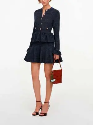 SELF-PORTRAIT Textured Knit Mini Dress