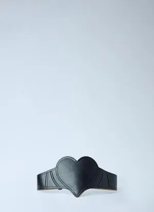 VIVIENNE WESTWOOD Leather Heart Corset Belt - Black