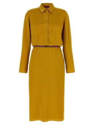 Gucci Jacquard 'gg' Dress - Yellow