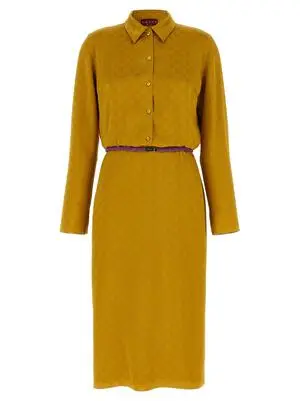 Gucci Jacquard 'gg' Dress - Yellow