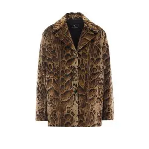 Etro Cropped Velvet Coat - Brown