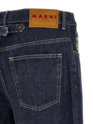 Marni Logo Embroidery Jeans - Blue