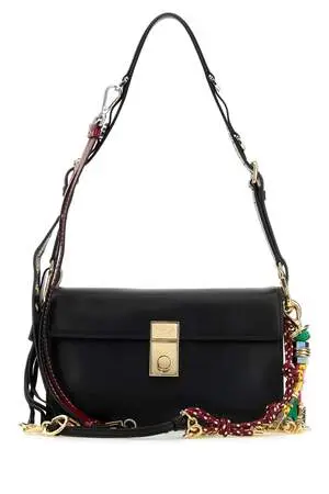 Prada Leather Small Soft Sound Shoulder Bag - Black