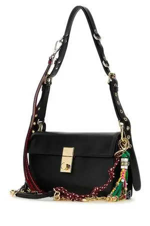 Prada Leather Small Soft Sound Shoulder Bag - Black