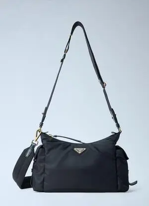 Prada Explore Large Re-nylon And Leather Shoulder Bag - Black