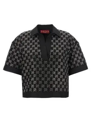 Gucci Gg' Crystal Top - Black
