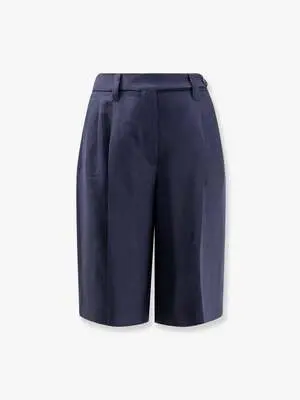 Brunello Cucinelli Viscose And Linen Bermuda Shorts - Multicolor