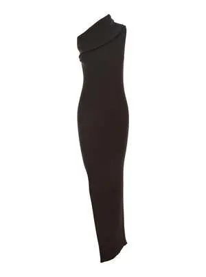 Rick Owens Ribbed Knit Dress - Brown
