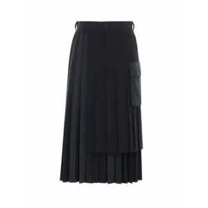 Sacai Pleated Layered Midi Skirt