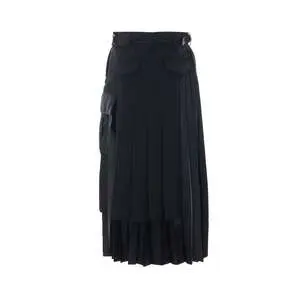 Sacai Pleated Layered Midi Skirt