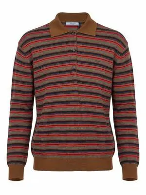 Prada Striped Polo-neck Sweater - Multicolor