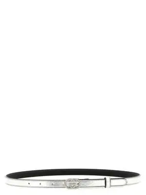 Gucci Incrocio Gg Belt - Silver