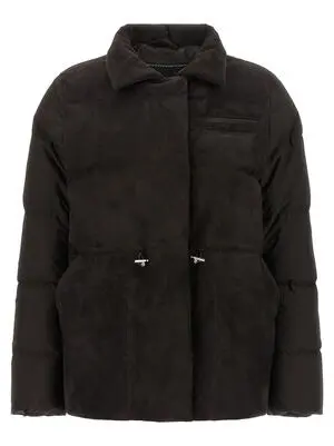 Kiton Drawstring Down Jacket - Brown
